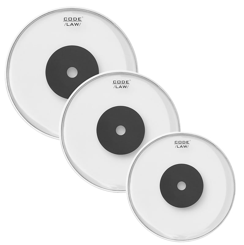 CODE LAW Clear Tom LA Rock Drum Head PACK 10,12+16" | Reverb