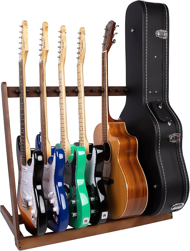 Guitar Stand for Multiple Guitars, Hardwood Guitar Rack for 8 | Reverb