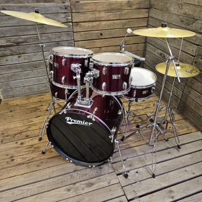 Drum Kit Premier XPK, Early 90's Transparent Red USED! | Reverb UK