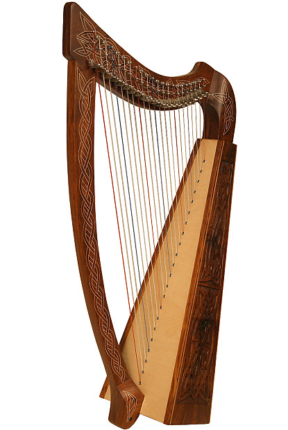 Roosebeck Heather Harp 22-String Knotwork W/Tuning Tool/Extra | Reverb