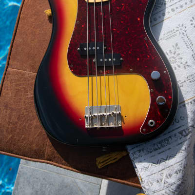 1970's Greco Precision Tele Bass - Three Tone Sunburst - Made | Reverb