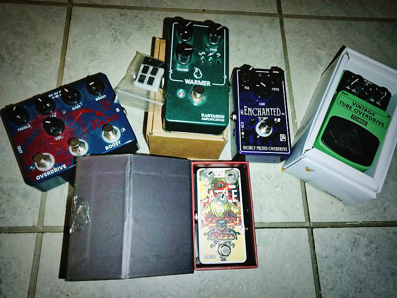 5 overdrives Tube Screamer Kartakou, Caline, Azor Overdrive | Reverb