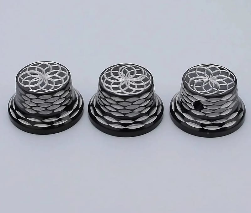 3pcs Black Metal Guitar Volume Tone Control Knobs Set | Reverb