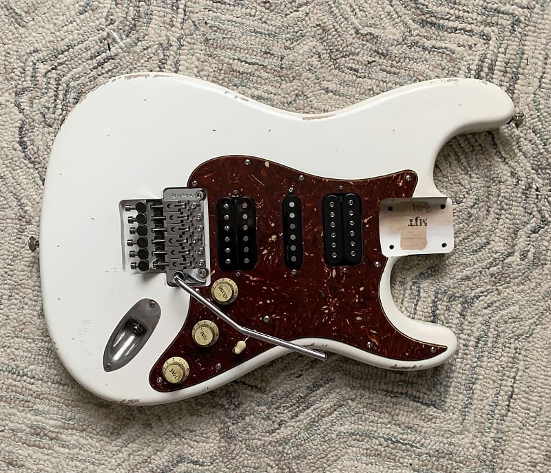 MJT Mick Mars Nitro Relic Tribute Strat Loaded Body Titanium | Reverb