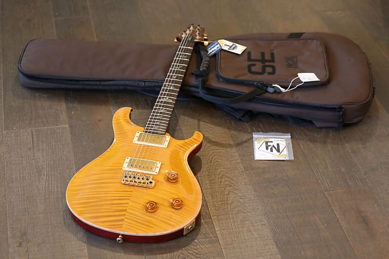 PRS Custom 22 Double-Cut Electric Guitar Amber Flametop + Gig | Reverb