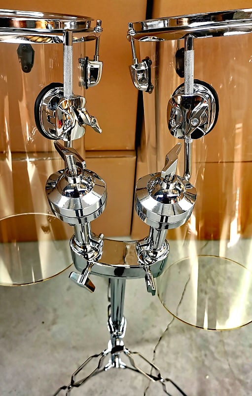 Yamaha Style Double Tom Stand w/ 10mm L-Rods - Chrome | Reverb