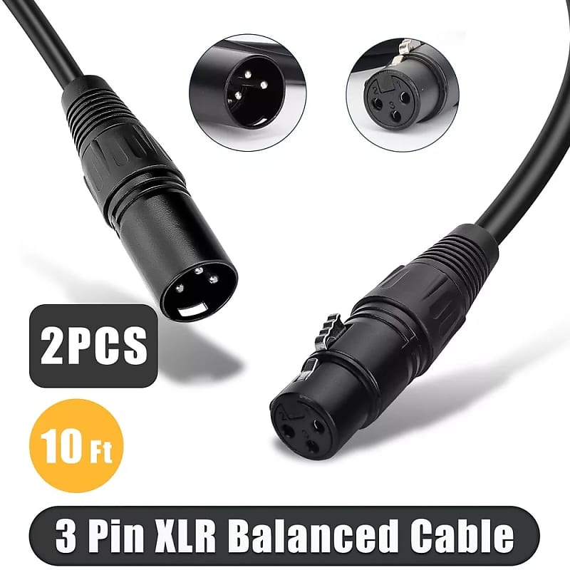 Xlr Male To Female Microphone Cable Balanced 3 Pin Mic | Reverb