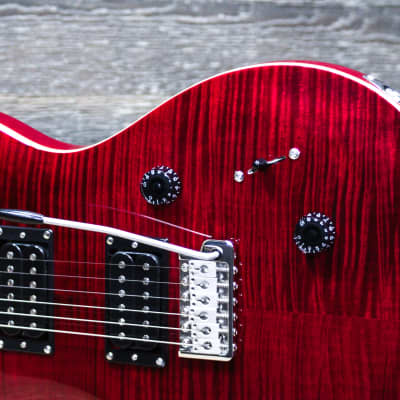 PRS SE Custom 24 Limited-Edition Ruby Flame Maple Veneer Top | Reverb