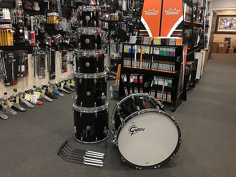 Gretsch USA Custom 6 Piece Kit in Black Nitron | Reverb