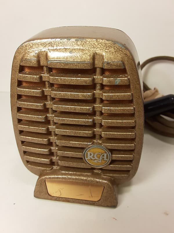 Vintage 1950's RCA Microphone #Mi 12014 A - Gold Hammer Paint | Reverb