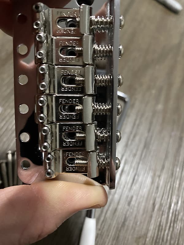 Fender vintage bridge. 2 7/32 mount & 2 1/16 string spacing. | Reverb