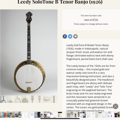Leedy SoloTone Tenor Banjo, Style C, gold, About 1926 | Reverb