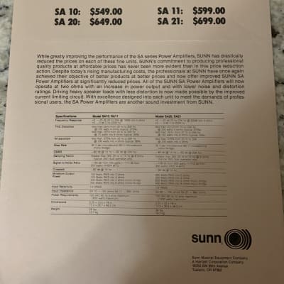 Sunn Catalog & Price List 1982 Colosseum Beta & More | Reverb