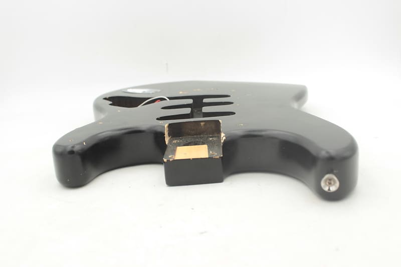 Black Strat Style String Through Electric Guitar Body w/ Jack | Reverb