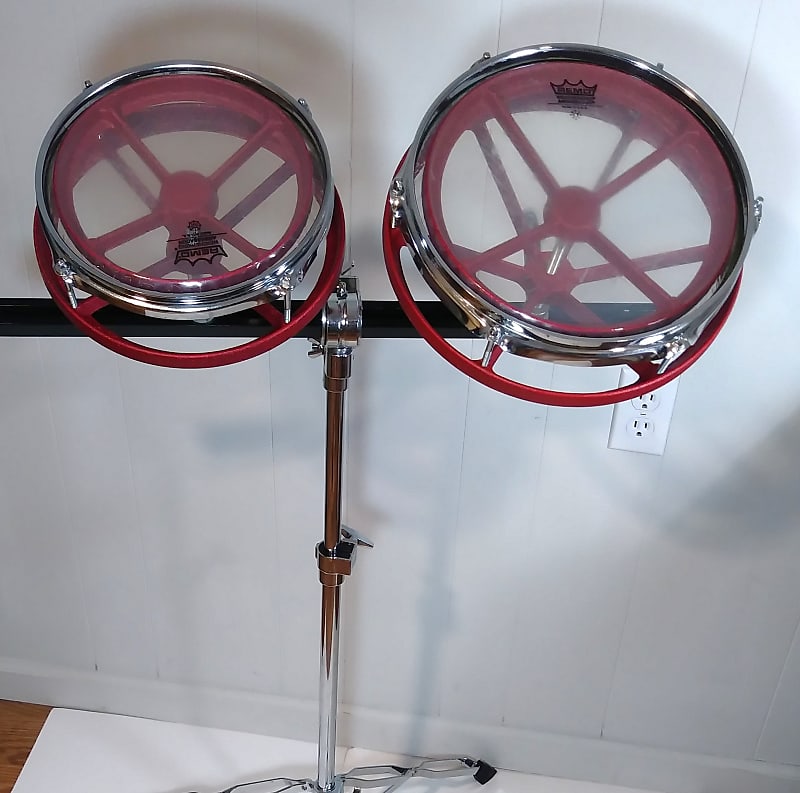 Roto Tom Style Drums 8"-10" Set with Stand / Red Sparkle! | Reverb