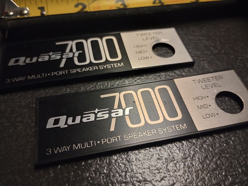 Quasar Quasar 4 inch Logo Pair! 1970s - Black | Reverb