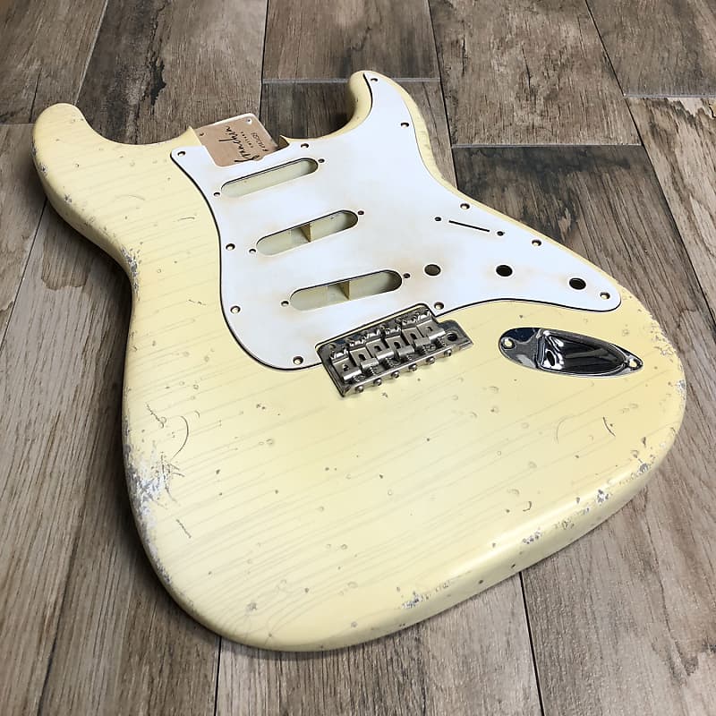 Franchin Mercury guitar body VINTAGE WHITE nitro heavy relic | Reverb