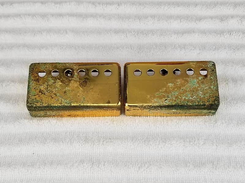 1960s Gibson Gold Humbucker Pickup Covers | Reverb