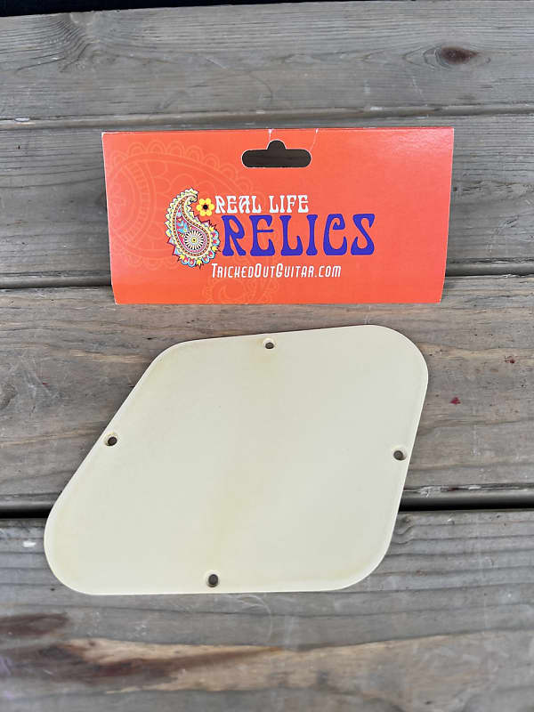Real Life Relics Aged LP Control cavity Cover Plate Cream | Reverb