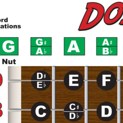 Dobro G Tuning Resonator Chord Poster Chart Beginner Easy | Reverb