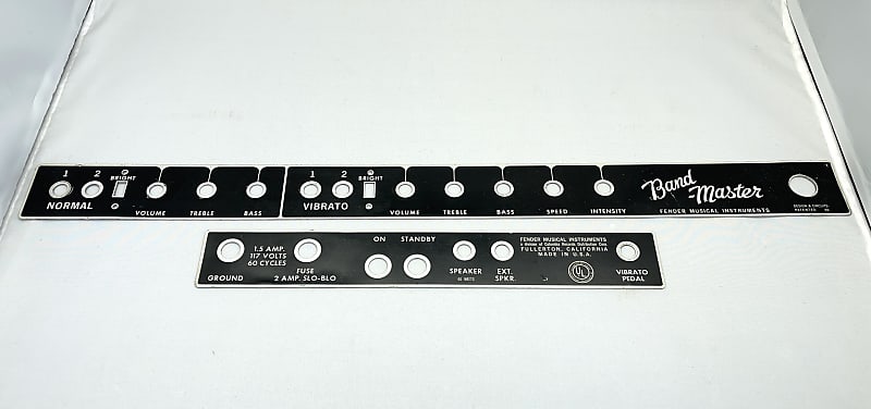 Fender Black Face Bandmaster Front and Rear Face Plate | Reverb