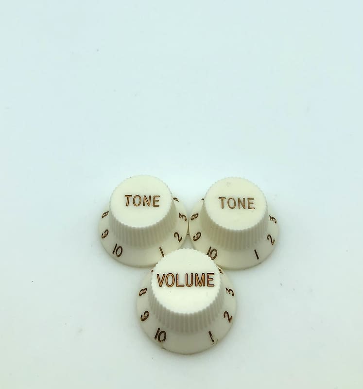 Stratocaster Style Knobs Set Aged White | Reverb