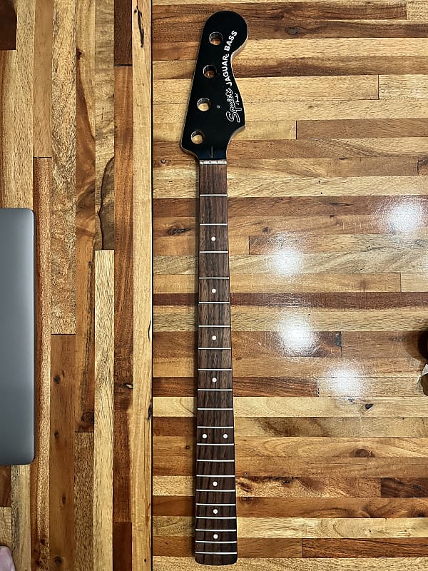 2016 Squier Jaguar Short Scale Bass Neck - Black | Reverb