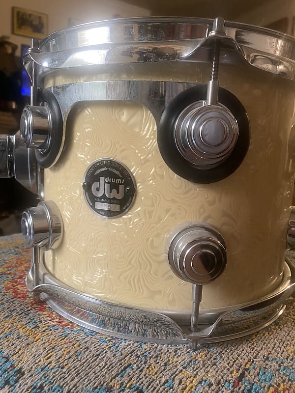 DW Tom 10x9 1998 pre collector series White swirl | Reverb