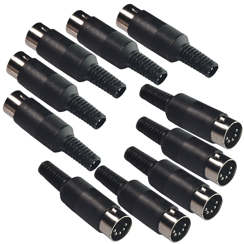 DIN 5-Pin Plug MIDI Cable Connector (10 Pack) | Reverb