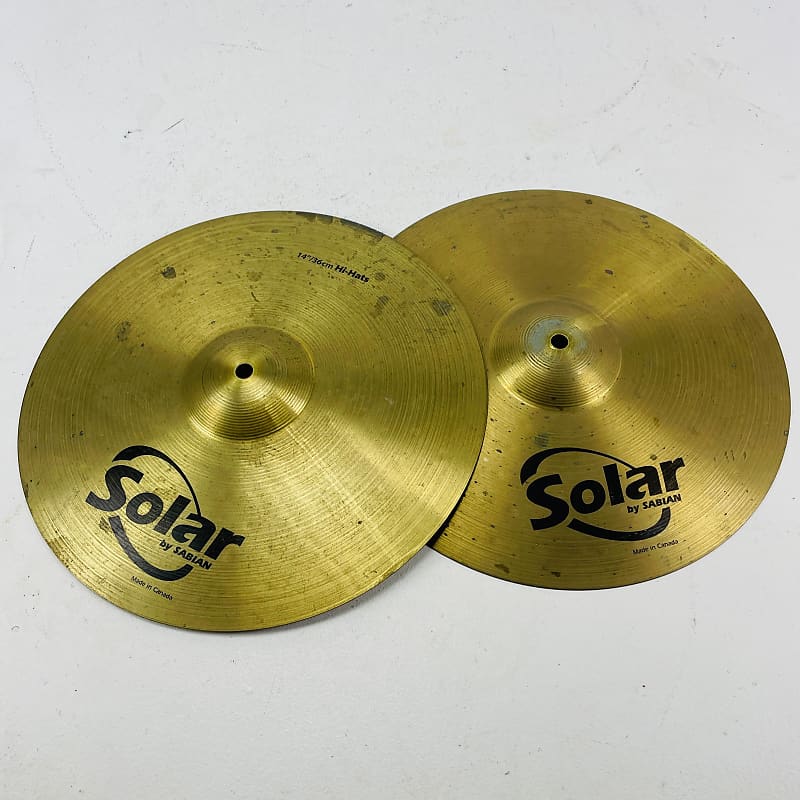 14" Sabian Solar Hi Hat Cymbals #1596 | Reverb UK