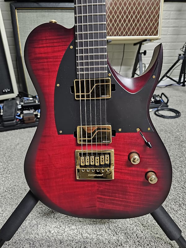 Solar T1.6AFBRB 2022 - Flame Blood Red Burst Matte - Evertune | Reverb