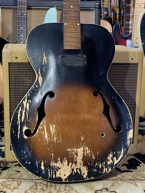Kay N-1 Archtop PROJECT Husk 1950s - Vintage Sunburst | Reverb