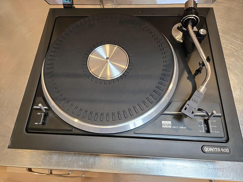 Excellent BSR Quanta 400 Turntable and Clean Dust Cover | Reverb