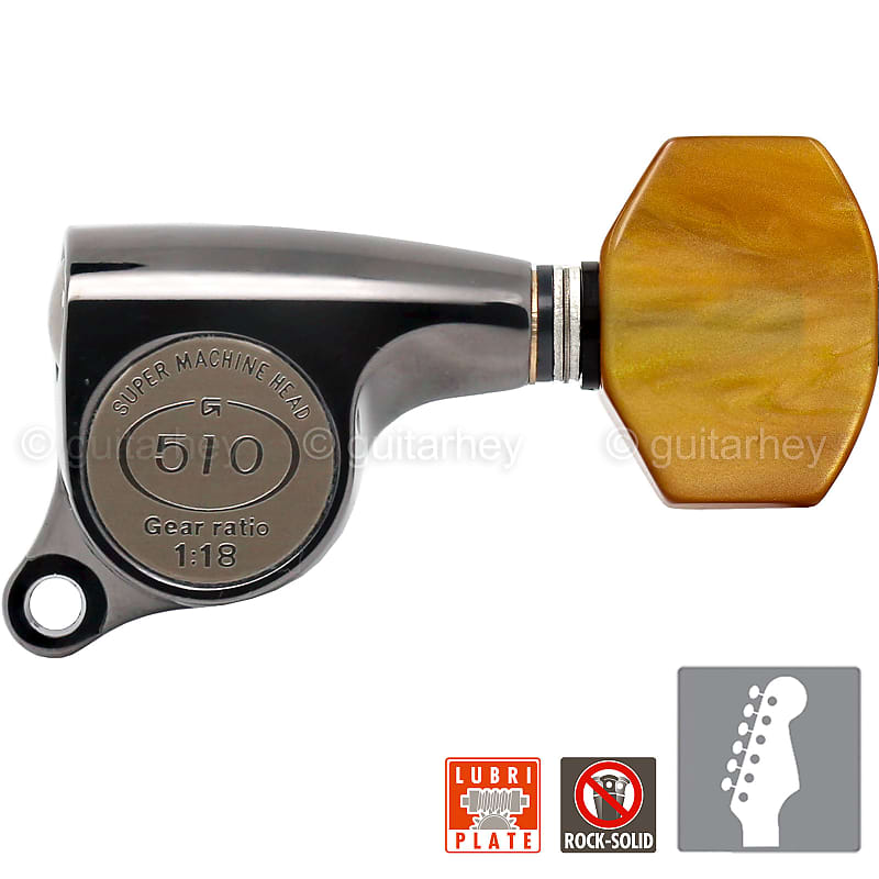 NEW Gotoh SGS510Z-P8 6 in Line Set Mini Tuners Small AMBER | Reverb