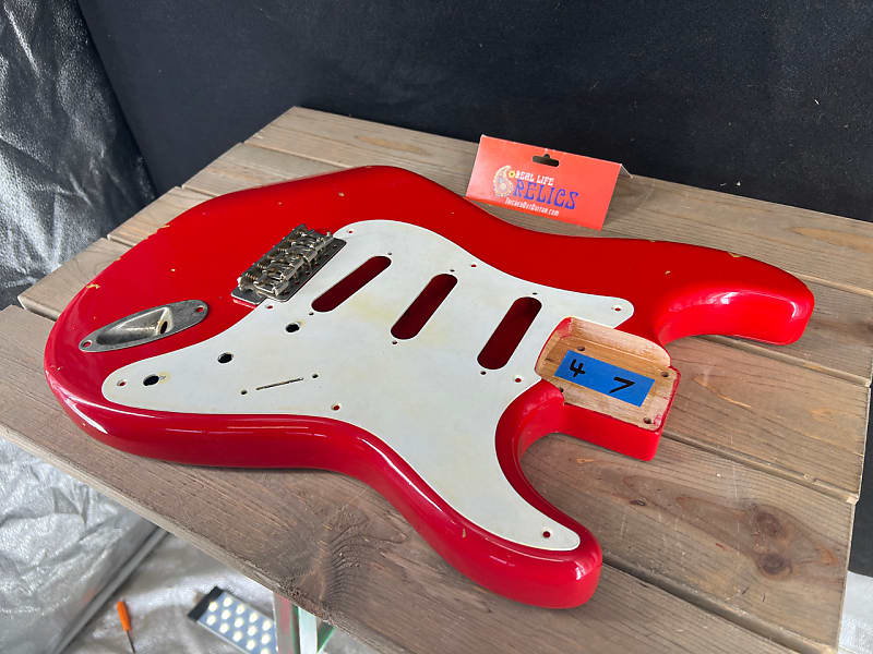 Real Life Relics Strat® Body Aged Fiesta Red Nitro 4 Lb 7 Oz | Reverb