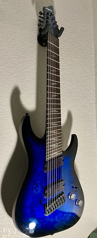 Schecter Omen 8 Multiscale 2022 - Blue Transparent | Reverb