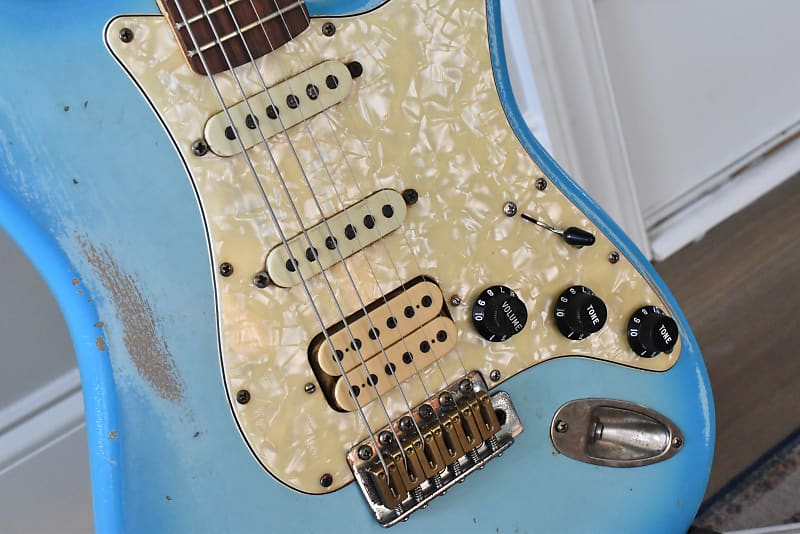 Fender Baritone Custom Build 2000's - Blue Relic Strat | Reverb