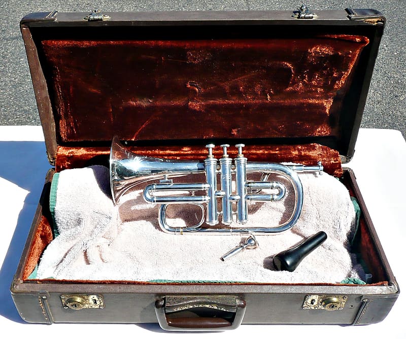 Vintage 1879 Boosey & Co Makers Silver Cornet with Case and | Reverb