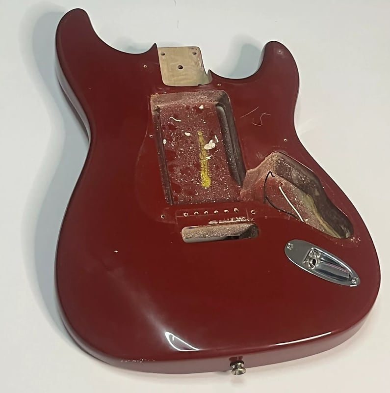 Fender Squier NC Series Wine Red Maroon Stratocaster Body 90s | Reverb