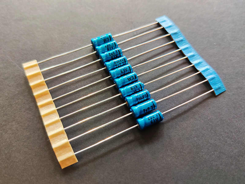 10x Philips 2.2uF 63V Electrolytic Fuzz Face Input Capacitor | Reverb