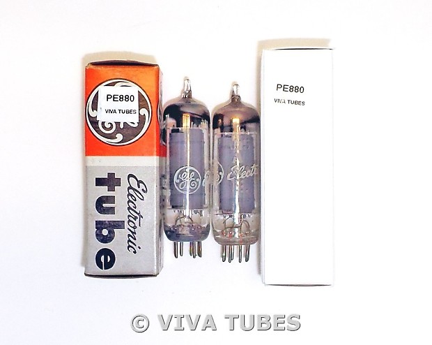 NOS Matched Pair GE US 6AQ5A/6HG5 Grey Ribbed Plate Top O | Reverb UK