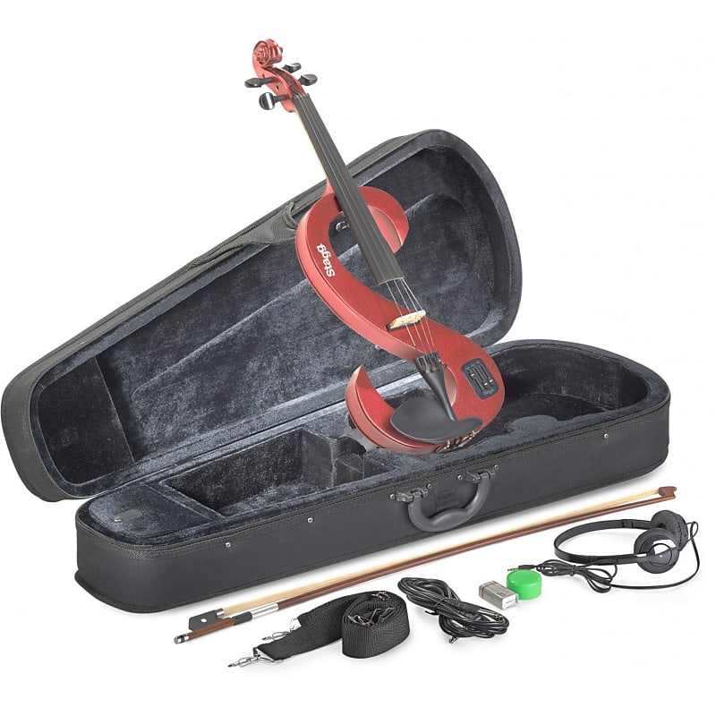 Stagg Electric Violin Kit - Metallic Red | Reverb UK