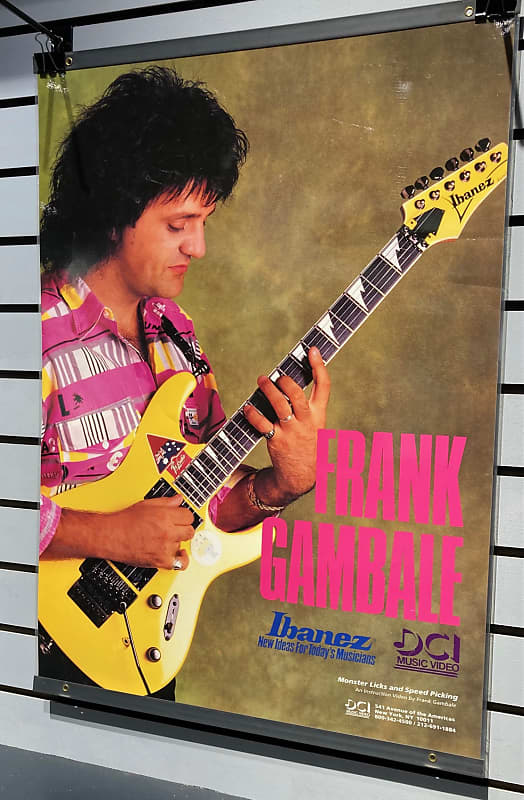 Frank Gambale Ibanez Guitar Dealer Laminated Poster Sign | Reverb