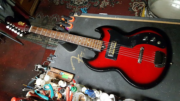 Vintage Hondo/Samick H-600 (SG-shape) Korea 1974 Cherryburst | Reverb