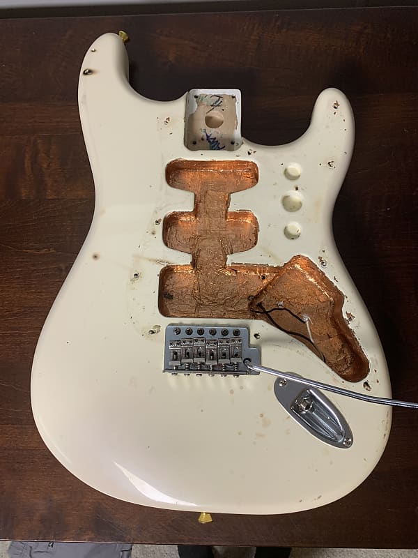 Fender Stratocaster guitar body - Vintage White | Reverb