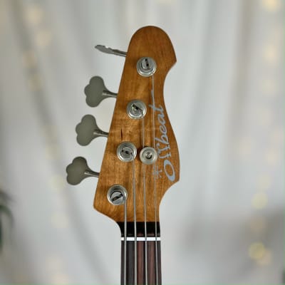 Offbeat Guitars Pamela 34" Scale Bass in Wild Violet with EMG | Reverb
