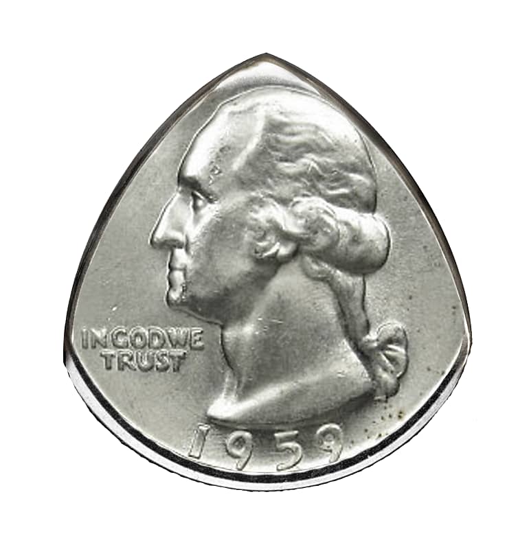 1959 Silver Coin Guitar Pick = Made in the USA by Nashville | Reverb