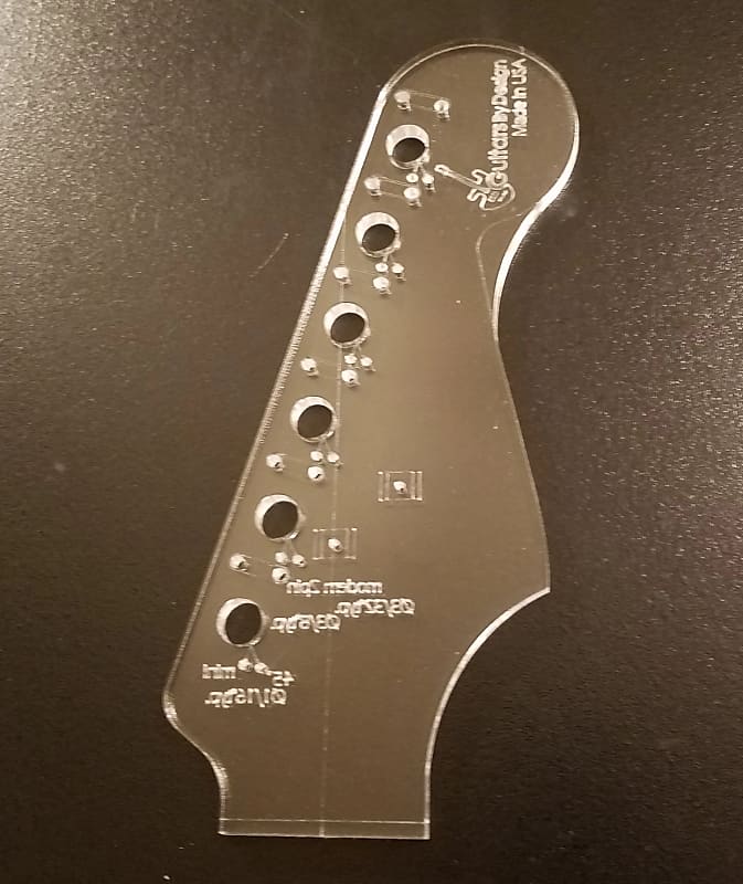Guitarsbydesign Strat Tuner Hole Drill Patterns Headstock | Reverb