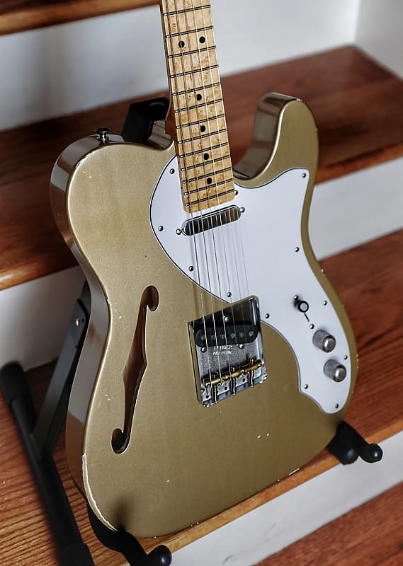 MJT Thinline Telecaster Shoreline Gold | Reverb