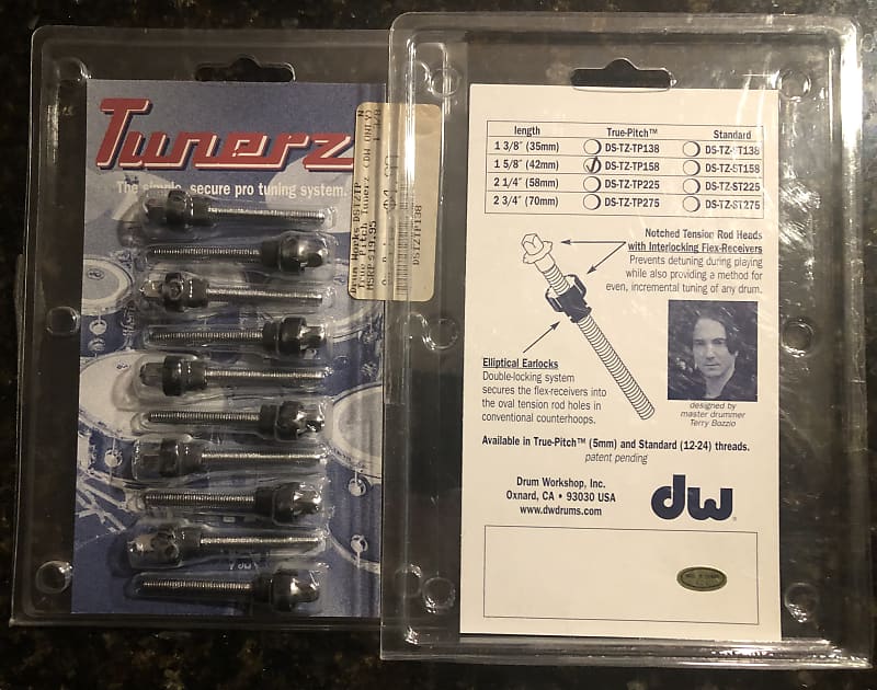 2 x 10 DW Tunerz 1 & 5/8” 35mm Tension Rods - True Pitch - | Reverb